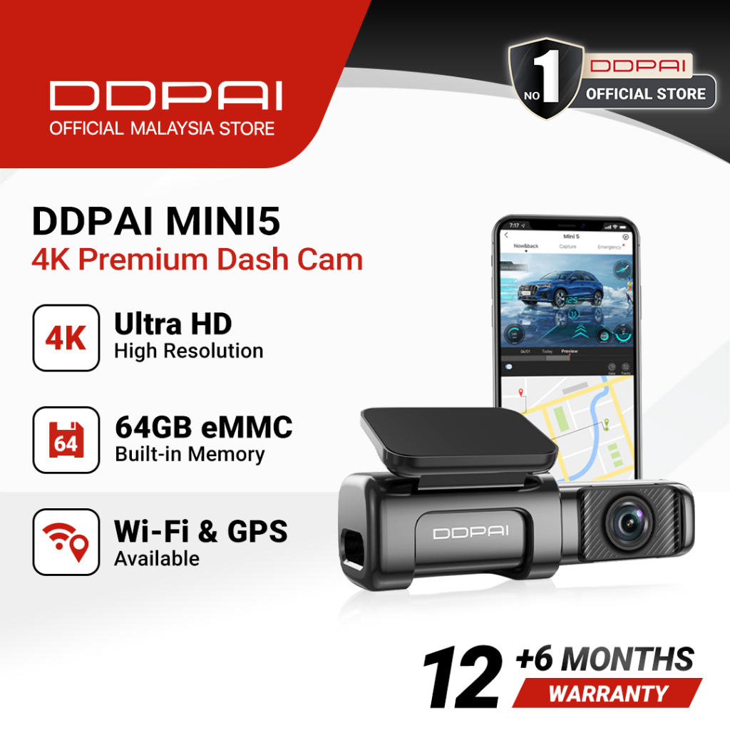 DDPAI Dash Cam MINI5 4K 2160P Car Camera Dash Cam Wifi Auto Drive ...