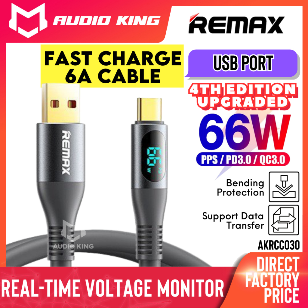 REMAX Gaming Data Cable USB A To Type C 66W Fast Charging 5A Kebel ...