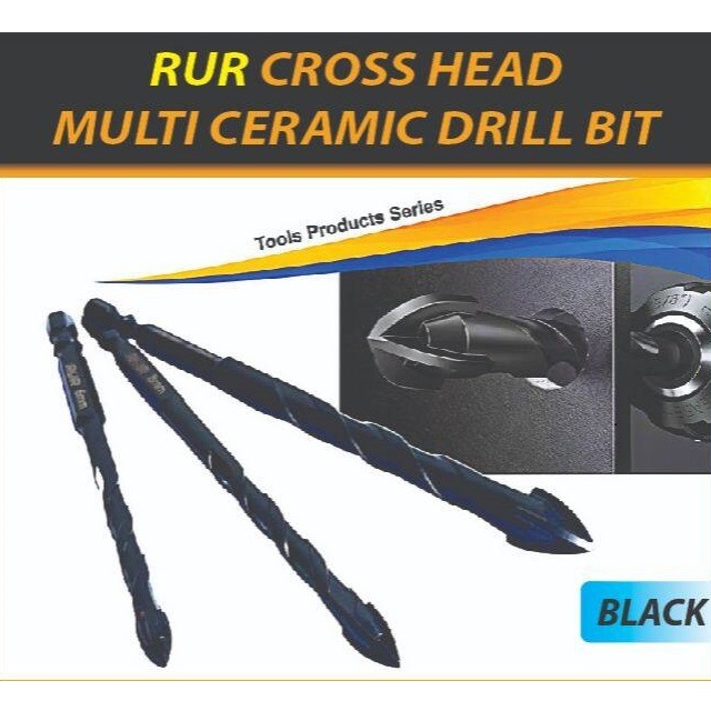 RUR MULTI CERAMIC DRILL BIT - BLACK (6MM, 8MM, 10MM, 12MM) - 1PCS ...