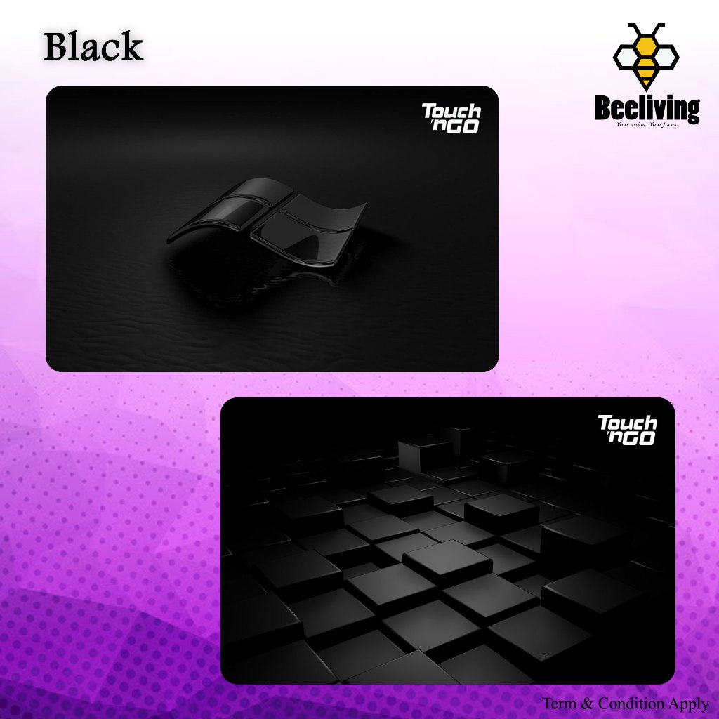 Black ( SERIES 1 ) - Touch n Go Card Sticker Cover (Waterproof, High ...