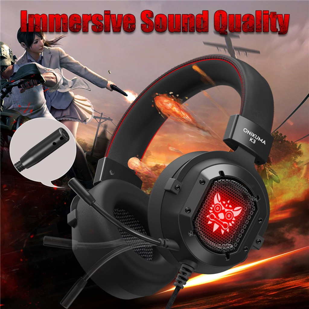 ONIKUMA X25 RGB Professional Gaming Headset Noise-Cancellation Microphone LED Stereo Headphones ...