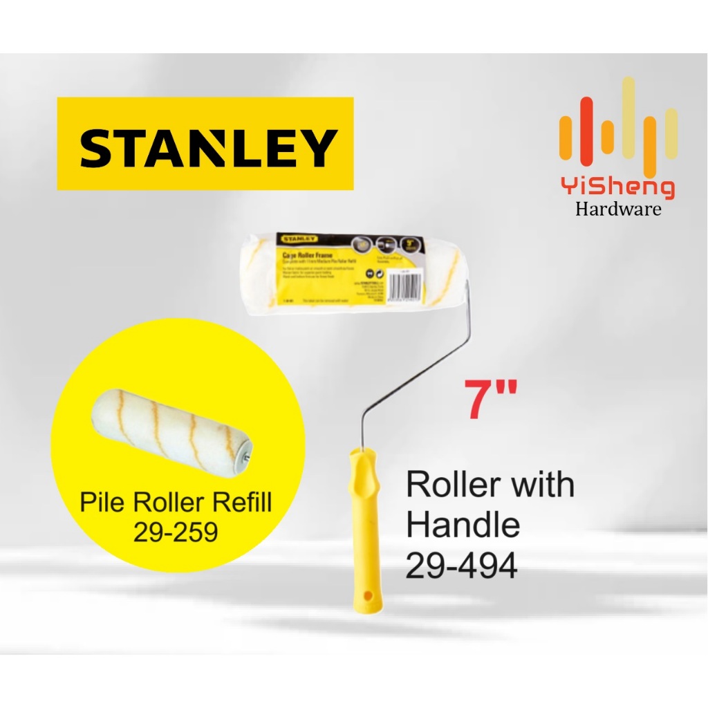 STANLEY 7" (175mm) Paint Roller with Handle (29-494) / (29-250) 7" Roller Pile Refill | Shopee ...