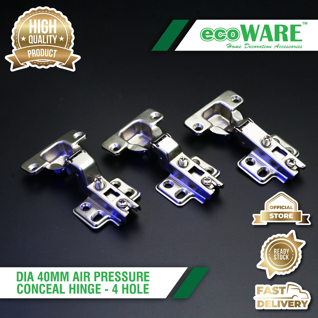 ecoWARE DIA 40mm Air Pressure Conceal Hinge 4 Hole Kitchen Cabinet ...