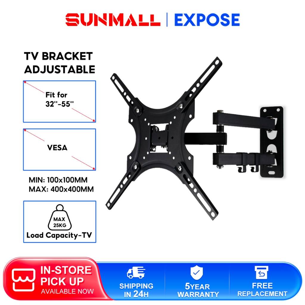 TV Bracket Wall Mount TV Bracket Adjustable Heavy Duty 32-55 Inch ...