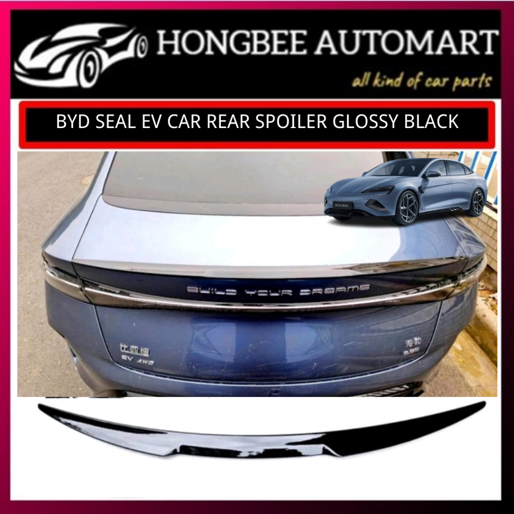 BYD SEAL EV CAR 2023 2024 SPOILER, REAR SPOILER WING GLOSSY BLACK ...