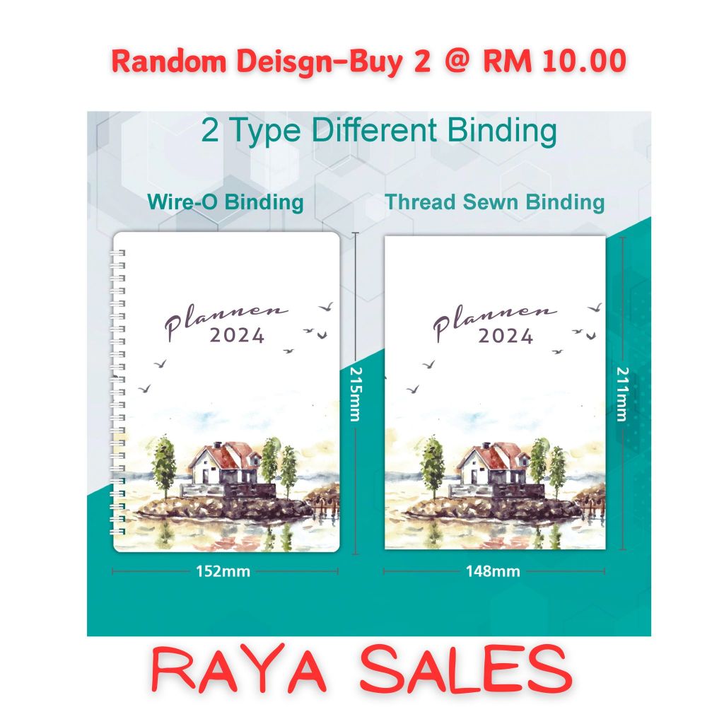 2024 A5 Wire O Thread Sewn Planner diary week month year Journal Record ...