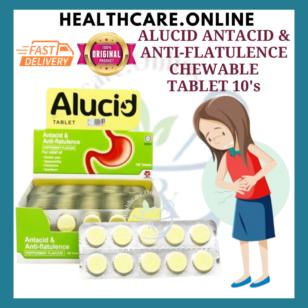 [PIL GASTRIK & BUANG ANGIN]💊ALUCID ANTACID & ANTI-FLATULENCE CHEWABLE ...
