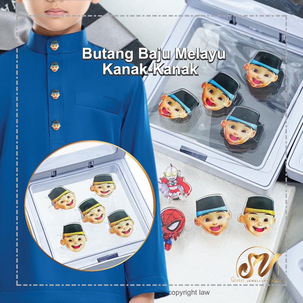 5 Pcs Butang Baju Melayu Exclusive Hot Item Butang Baju Melayu Budak ...
