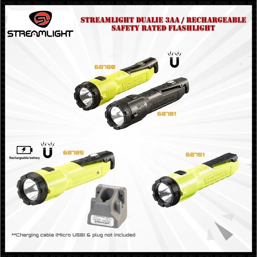 Streamlight Dualie 3AA Intrinsically Safe / Ex Proof Flashlight with ...