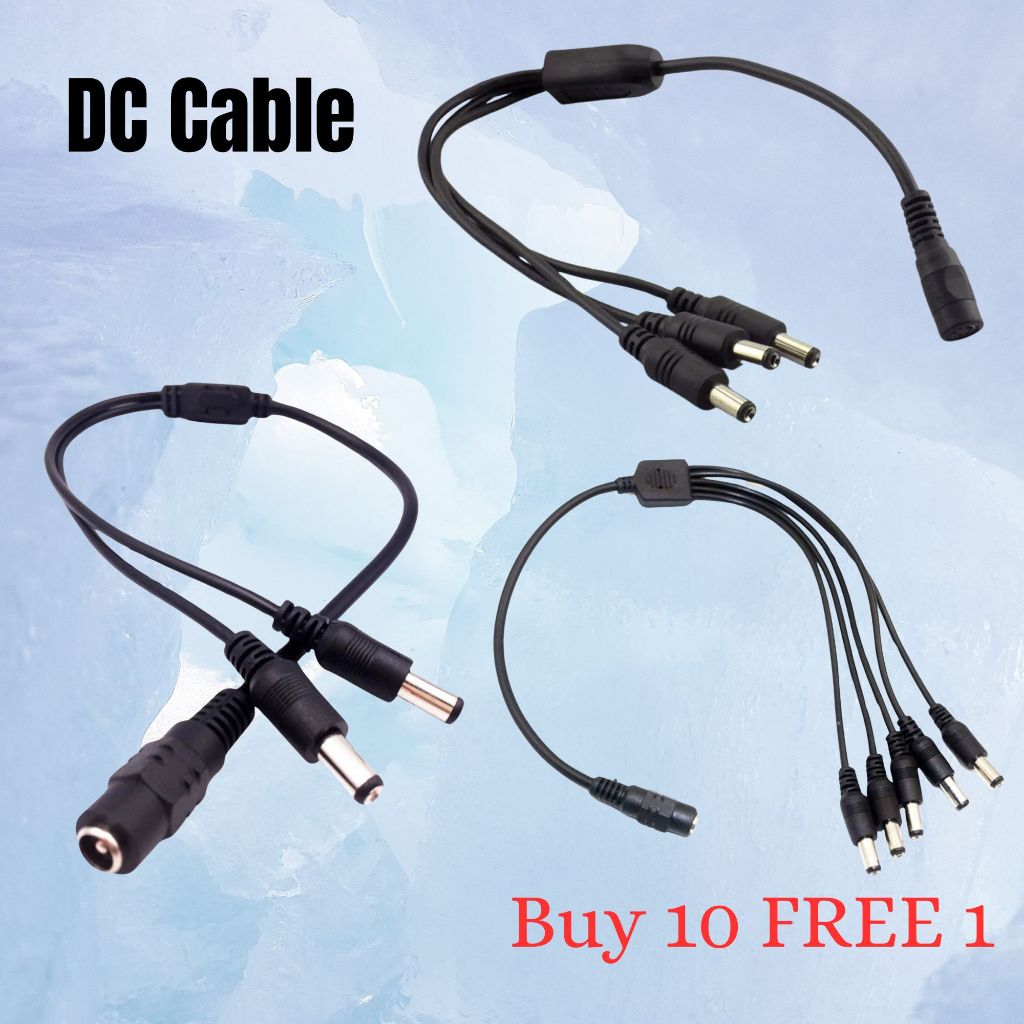 DC Female to 2 Way/3 Way/ 5 Way/Power Splitter Cable Barrel Plug 5.5mm ...