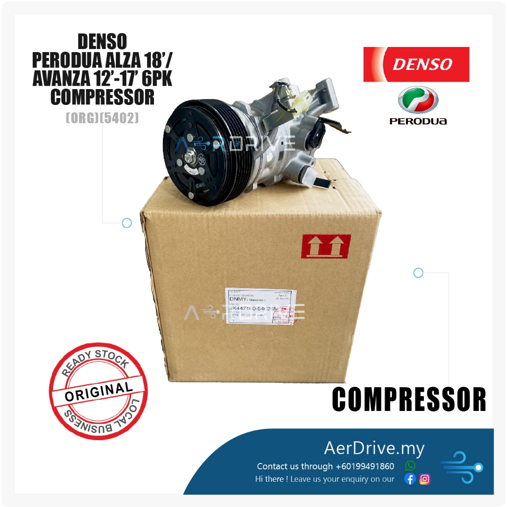 DENSO ORIGINAL PERODUA ALZA D46T 2018/ AVANZA 2012-2017 COMPRESSOR C/W ...