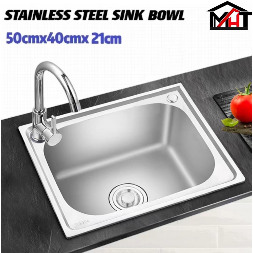 SIMJU Stainless Steel 5040 Single Sink Bowl /Sinki Dapur / Barang Dapur ...