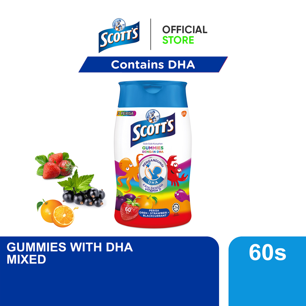 Scott's DHA Chewable Gummies - 4 Flavors (60's) | Shopee Malaysia
