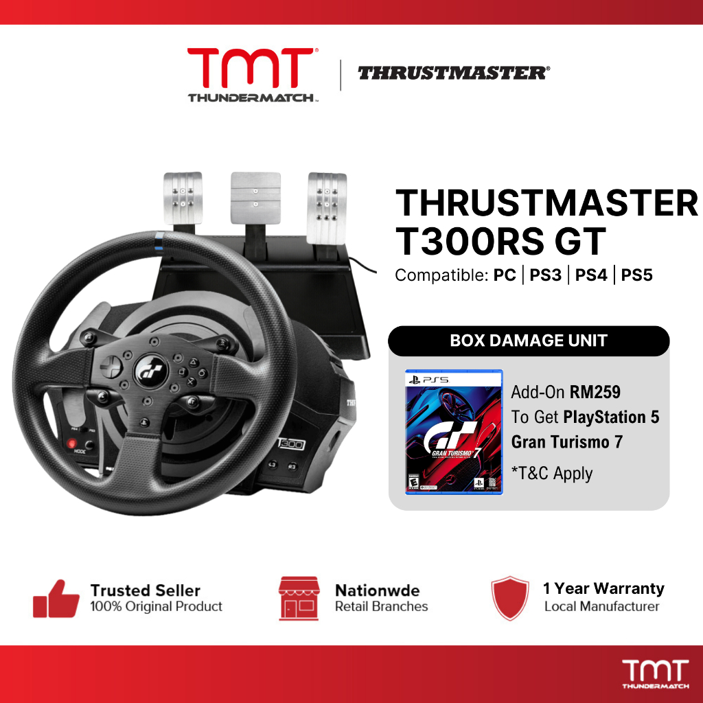 Thrustmaster PS4 / PS5/PC Steering Wheel T300 RS GT Edition / 1 Year ...