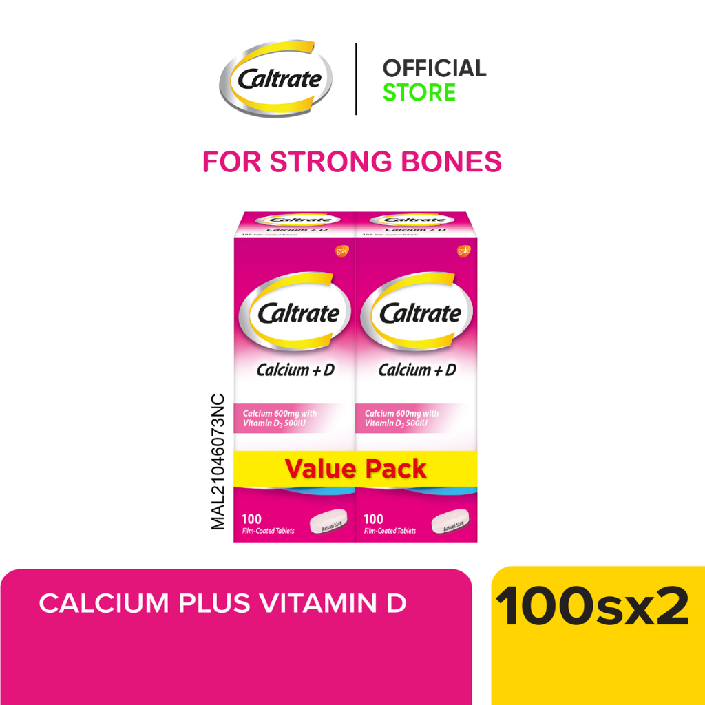 Caltrate 600 + D Calcium Dietary Supplement For Bone Health With ...