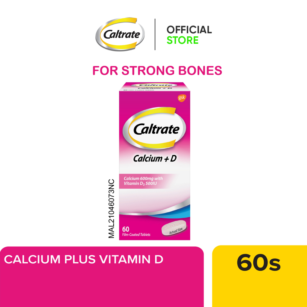 Caltrate 600 + D Calcium Dietary Supplement For Bone Health With ...