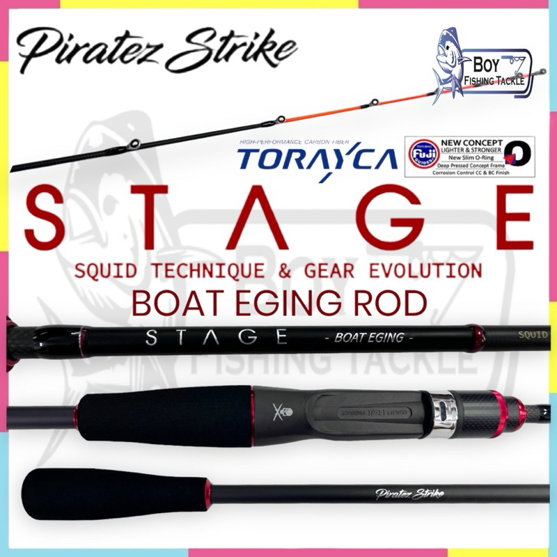 2024 PIRATEZ STRIKE STAGE BOAT EGING ROD SPINNING BAITCASTING ROD ...