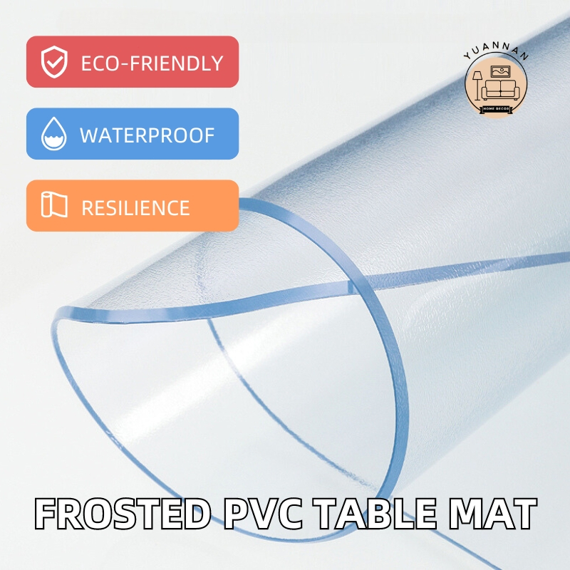 Frosted PVC Table Mat Oilproof & Water Proof Alas Meja Plastik 1mm 2mm ...