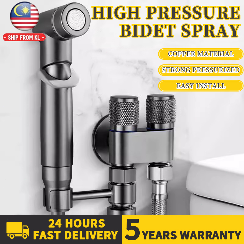 【24H Ship】High-Pressure Bidet Spray Set 2 way water tap bathroom toilet ...
