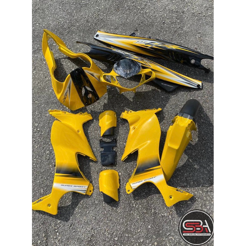 COVERSET ORIGINAL HLY YAMAHA 125 125z 125zr KUNING DIRAJA STRIPE ...
