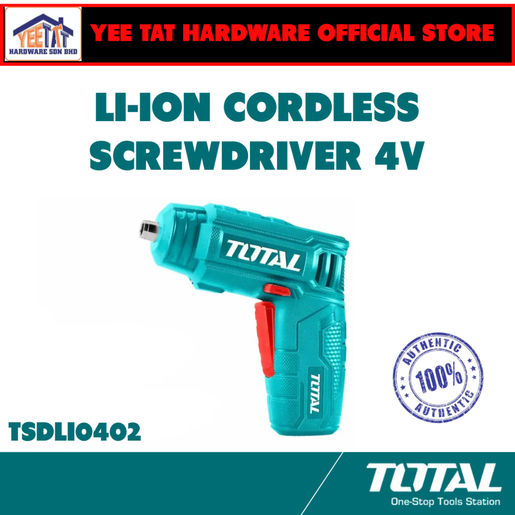 [ TOTAL ] TSDLI0402 4V LITHIUM-ION CORDLESS SCREWDRIVER | Shopee Malaysia