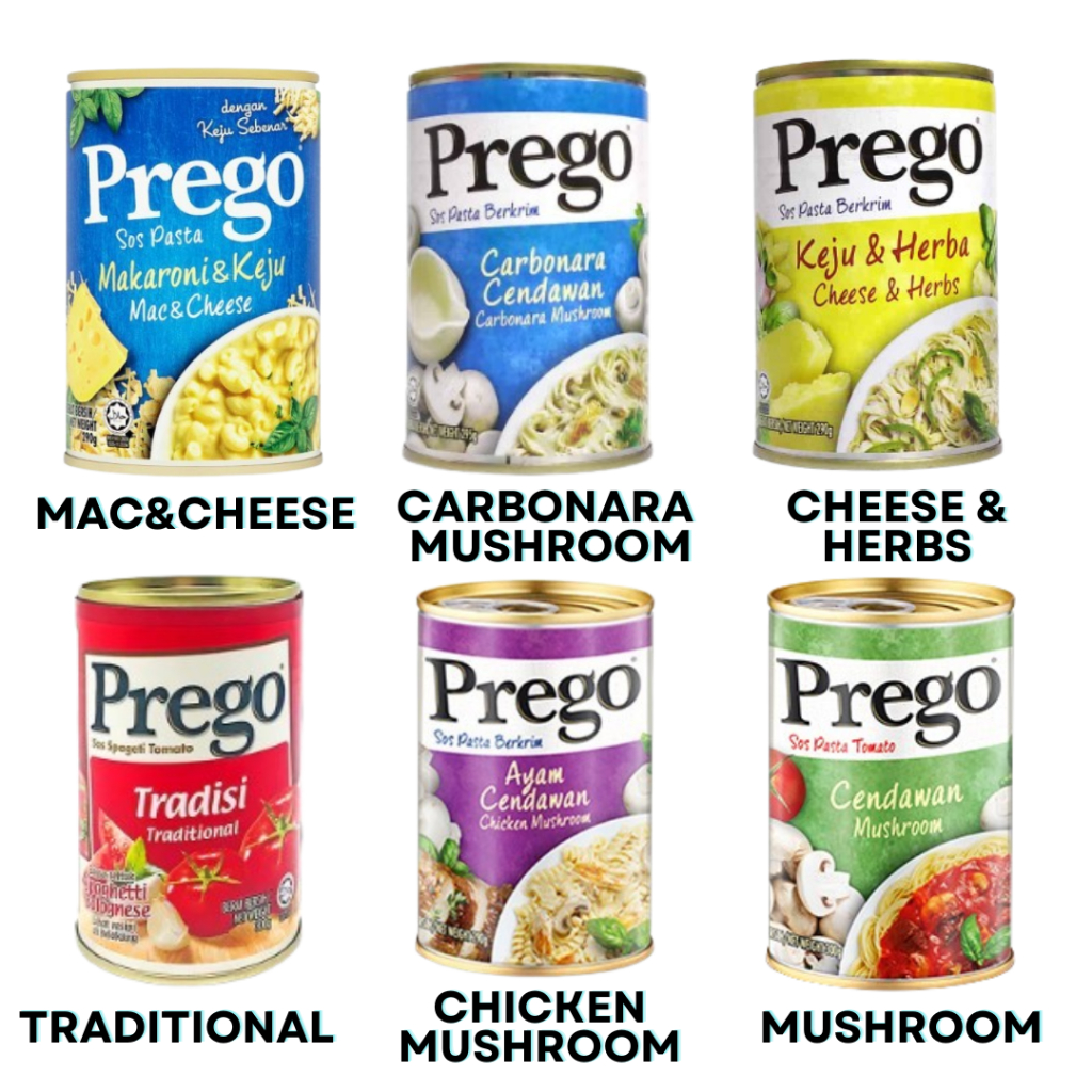 Prego Pasta Sos Traditional/ Mushroom/ Carbonara Mushroom/ Mac&Cheese ...