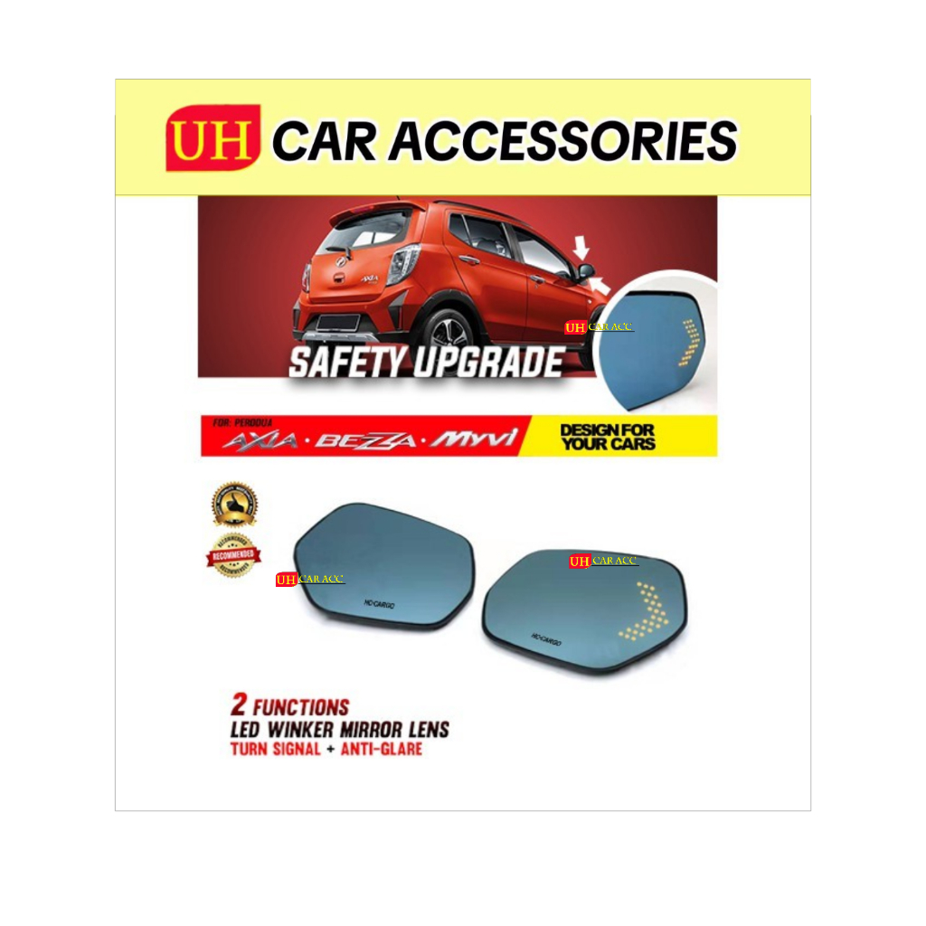 LED WINKER MIRROR FOR PERODUA AXIA BEZZA MYVI LAGI BEST LENS BLUE ...
