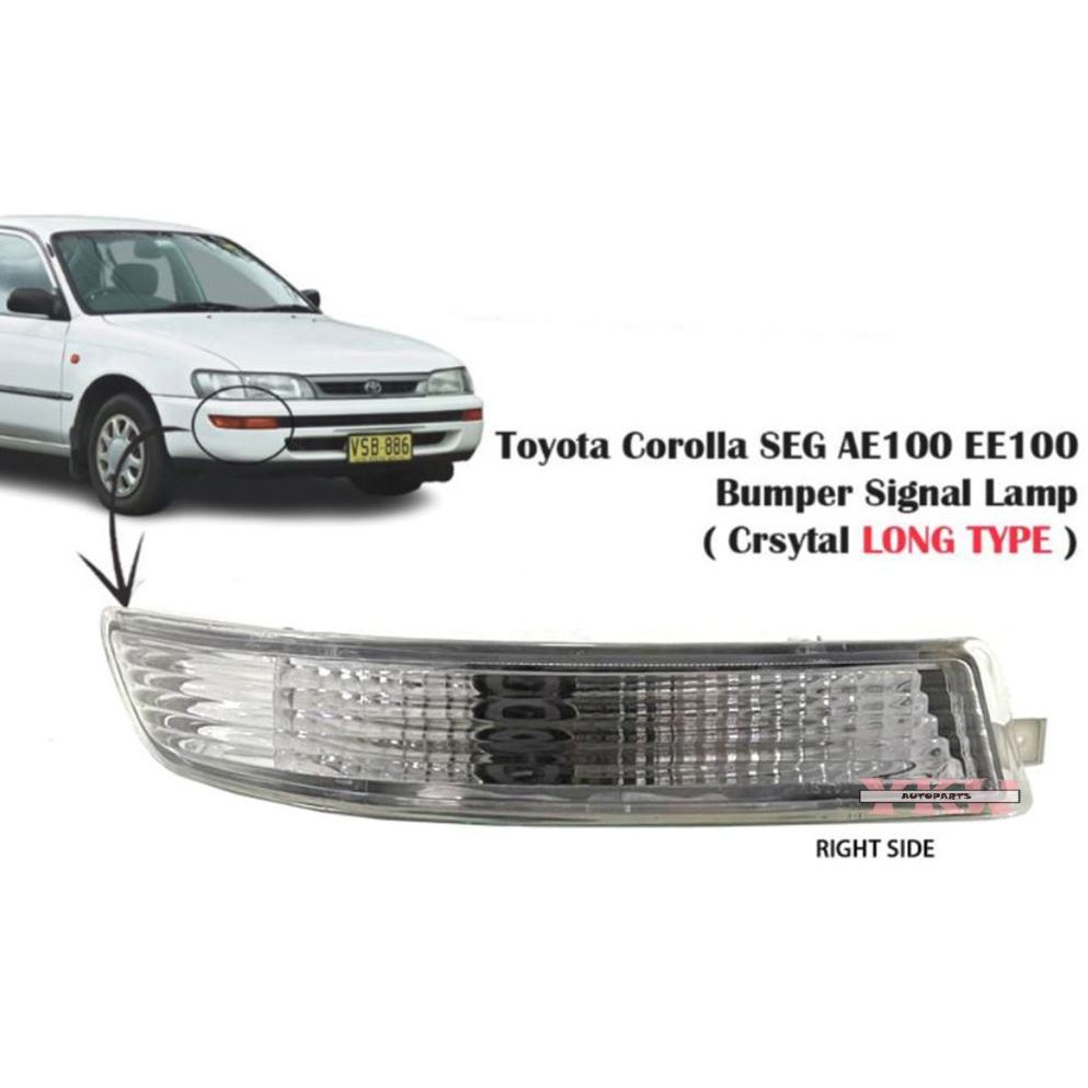 RIGHT SIDE (LONG TYPE)Toyota Corolla SEG AE100 AE101 EE100 EE101 CRYSTAL CLEAR Front Bumper ...