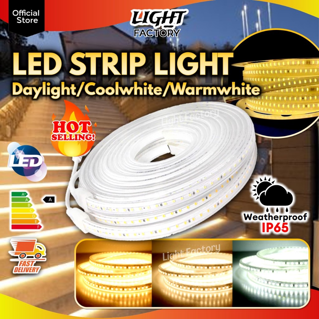Waterproof 1M LED Strip Light 120LED 240V Daylight/Coolwhite/Warmwhite ...