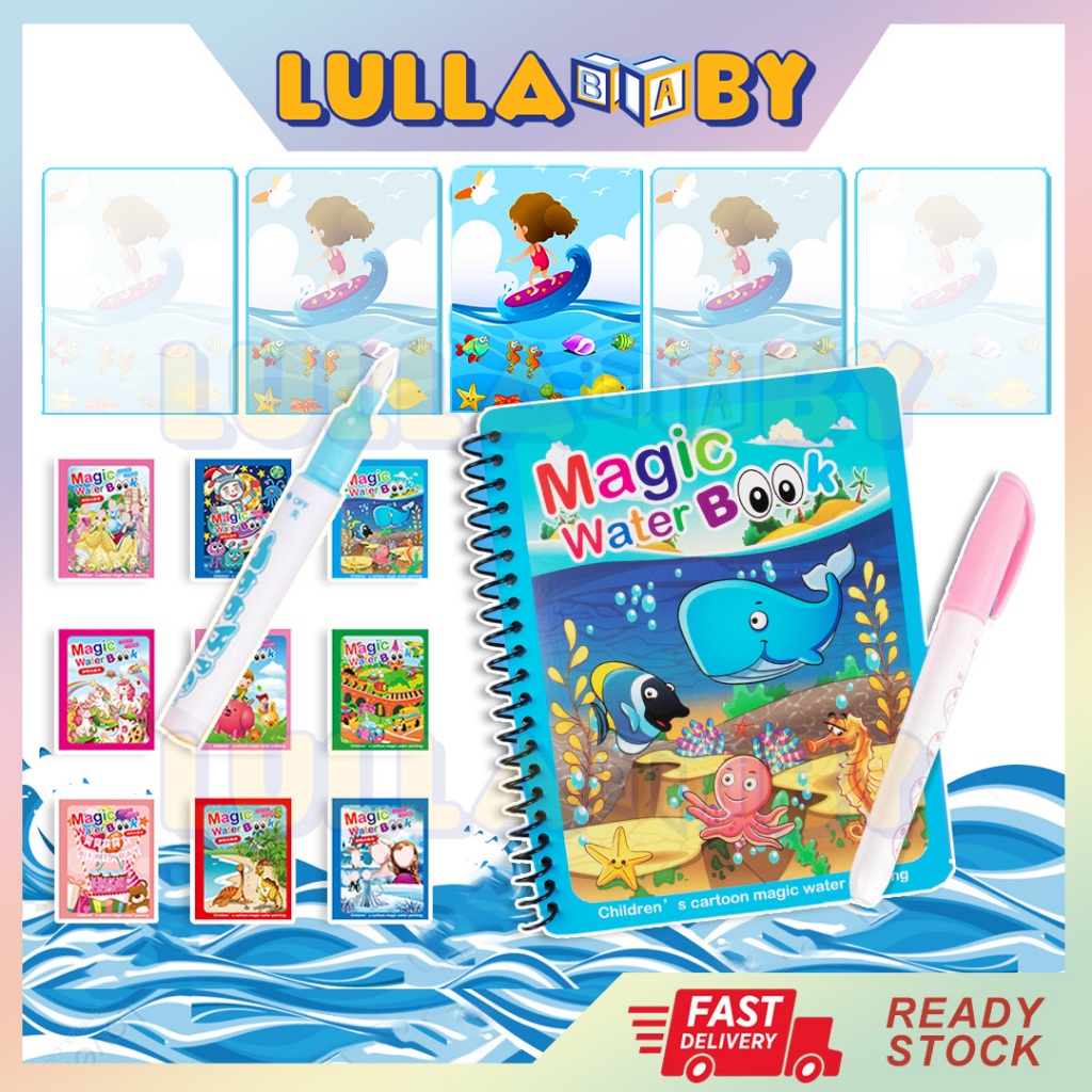 🔥READY STOCK🔥Reusable Magic Water Book Kids Children Drawing Colouring ...