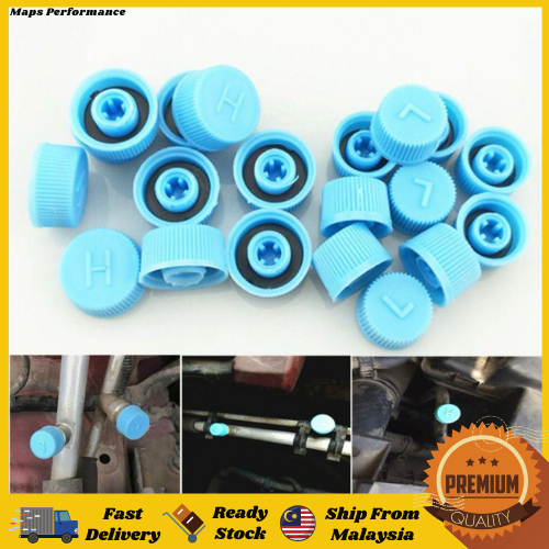 Car Aircond Cap A/C Inlet Outlet High Low Valve Caps R134A High & Low ...