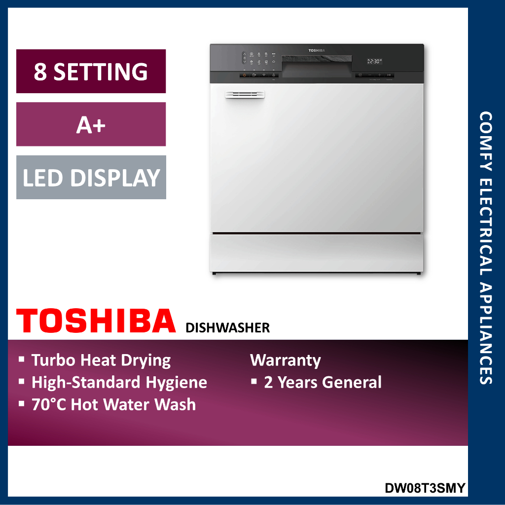 Toshiba Table Top 8 Place Settings Dishwasher ~ DW08T3SMY | Shopee Malaysia