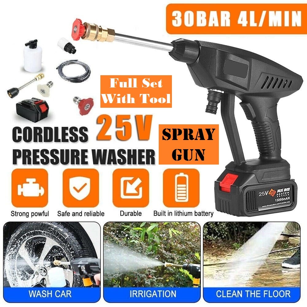 Water Jet Cordless Car Wash Floor Tiles Cleaner High Pressure Spray Gun ...
