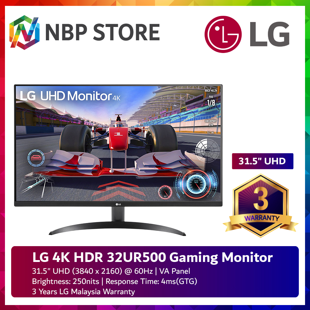 LG 4K HDR 32UR500 31.5" UHD 60Hz Gaming Monitor Black | Shopee Malaysia