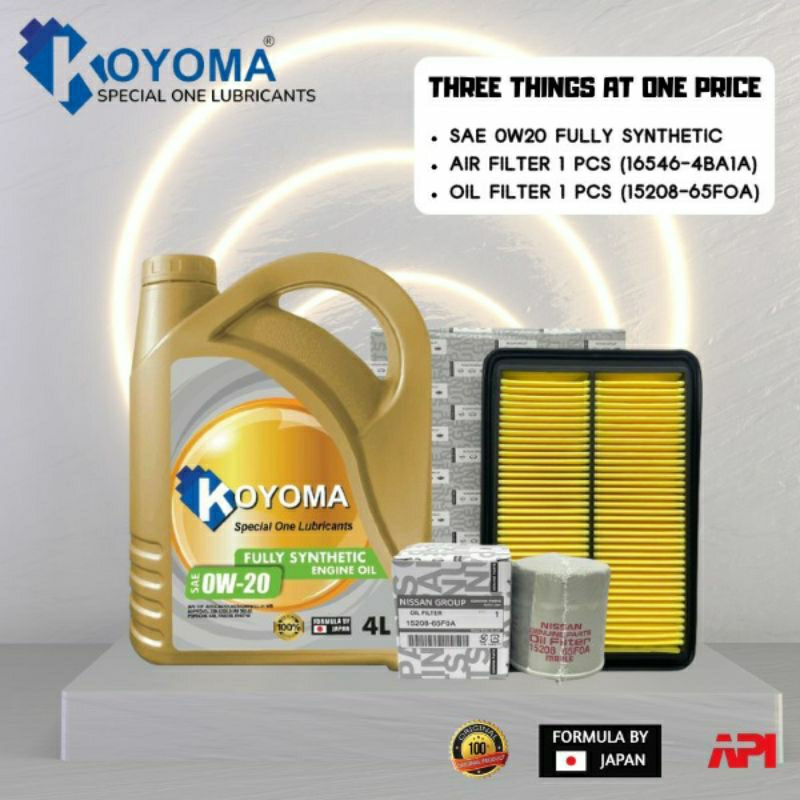 NISSAN X-TRAIL T32 2018year OIL FILTER + AIR FILTER + KOYOMA 0W20 FULLY ...