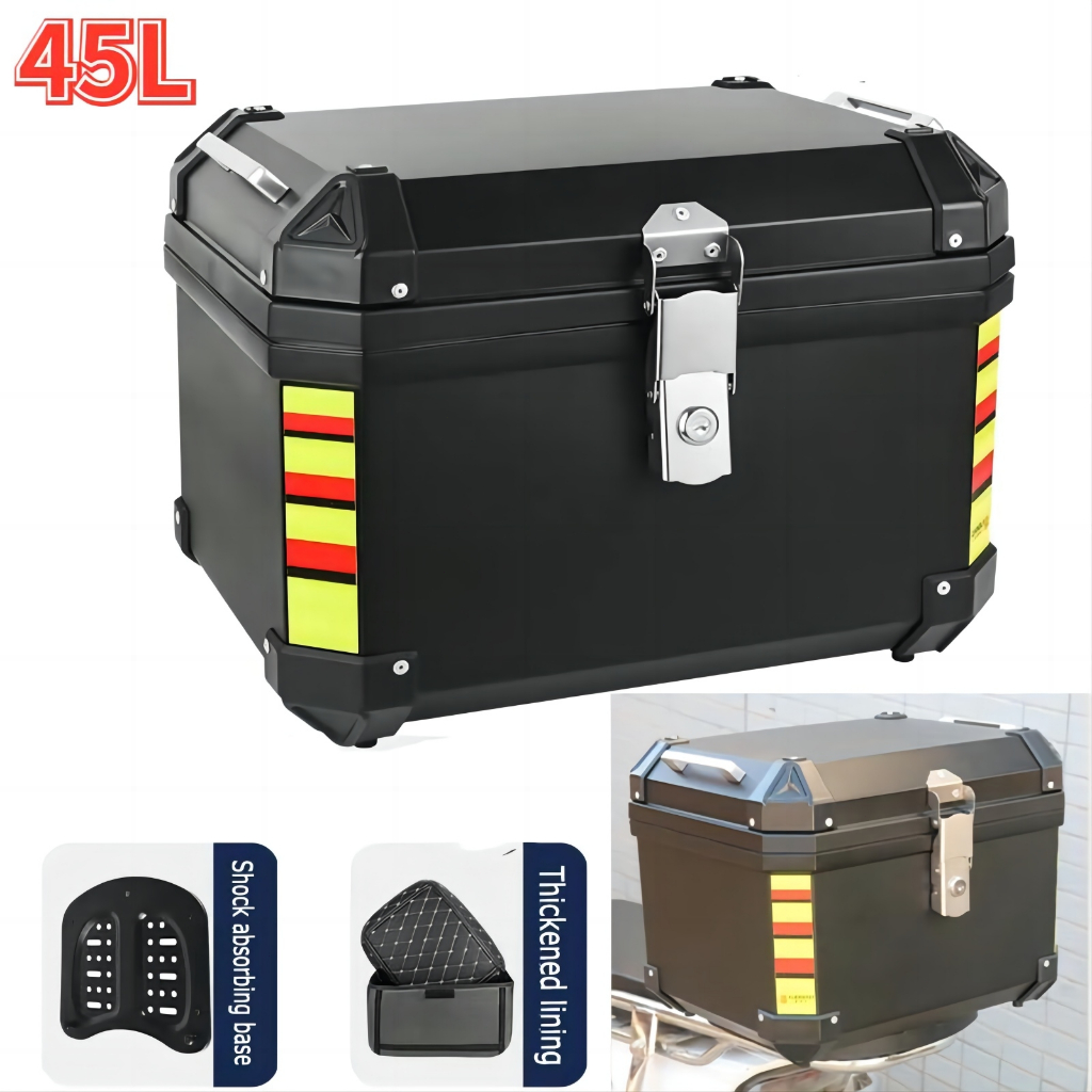Motorcycle 45L Top Box Aluminum Motorcycle Trunk Box Motorcycle Rear ...