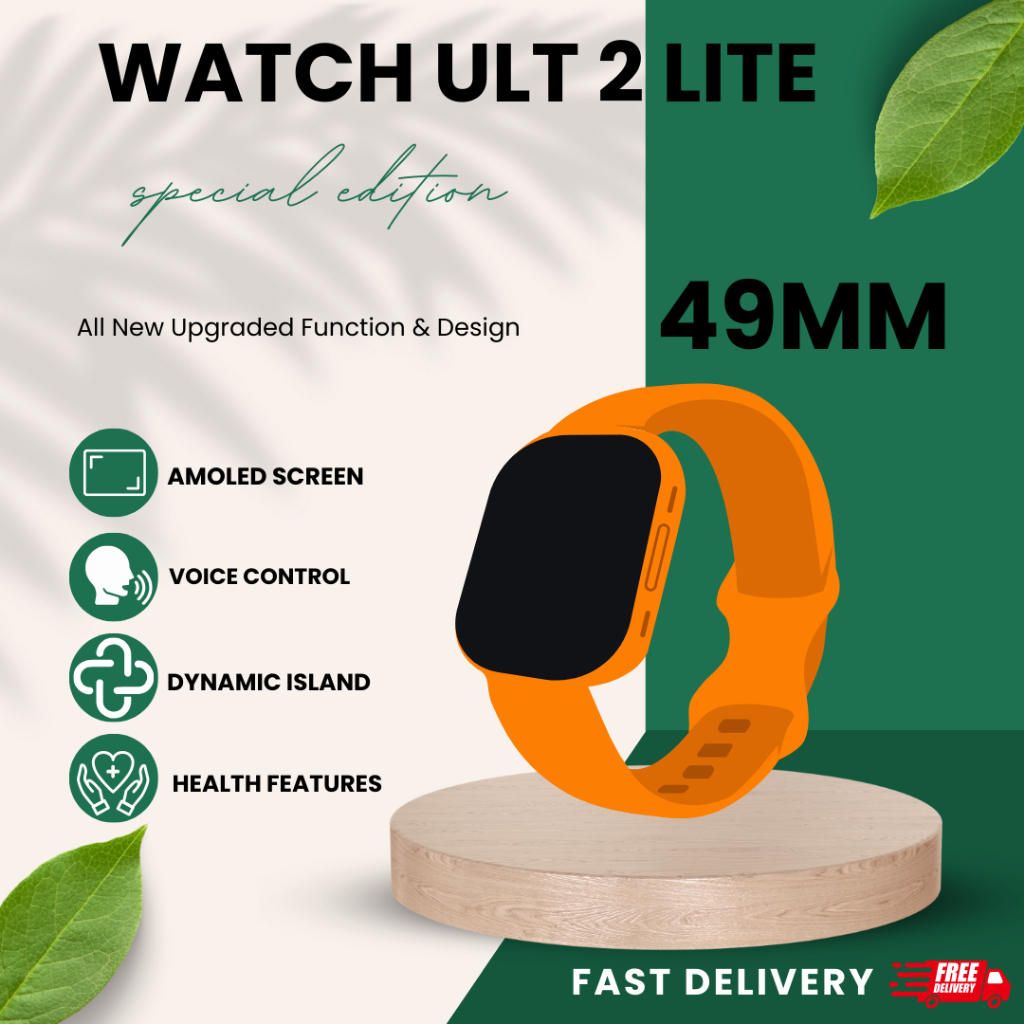 WATCH ULT 2 LITE (NEW FUNCTION : DYNAMIC ISLAND + AMOLED SCREEN + DYNAMIC ISLAND + HEALTH ...