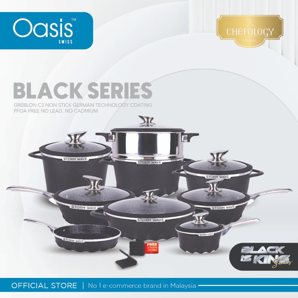 Chefology Stormwave Black Series - Non Stick Kuali Set Periuk Pot ...