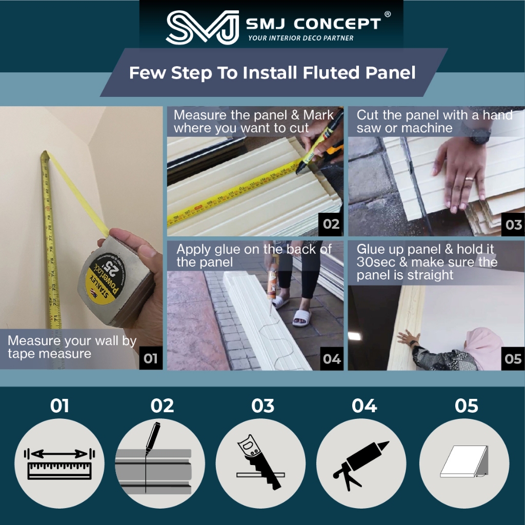 SMJ ELEGANT SERIES-D Fluted Wall BFC Panel Wall Panel Fluted Wall Panel ...