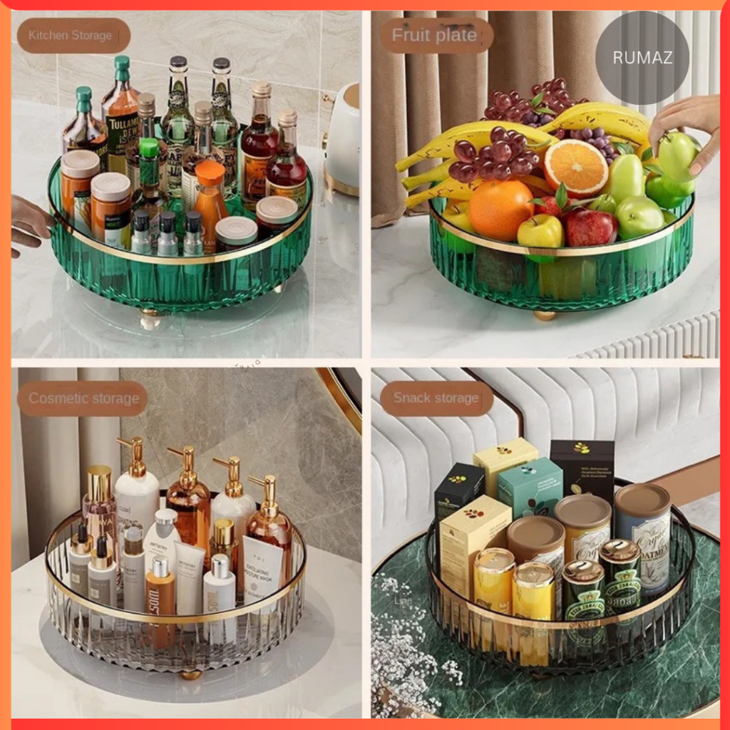Rotating Kitchen Spice Tray Organizer Storage Rack/Pengatur Rak ...