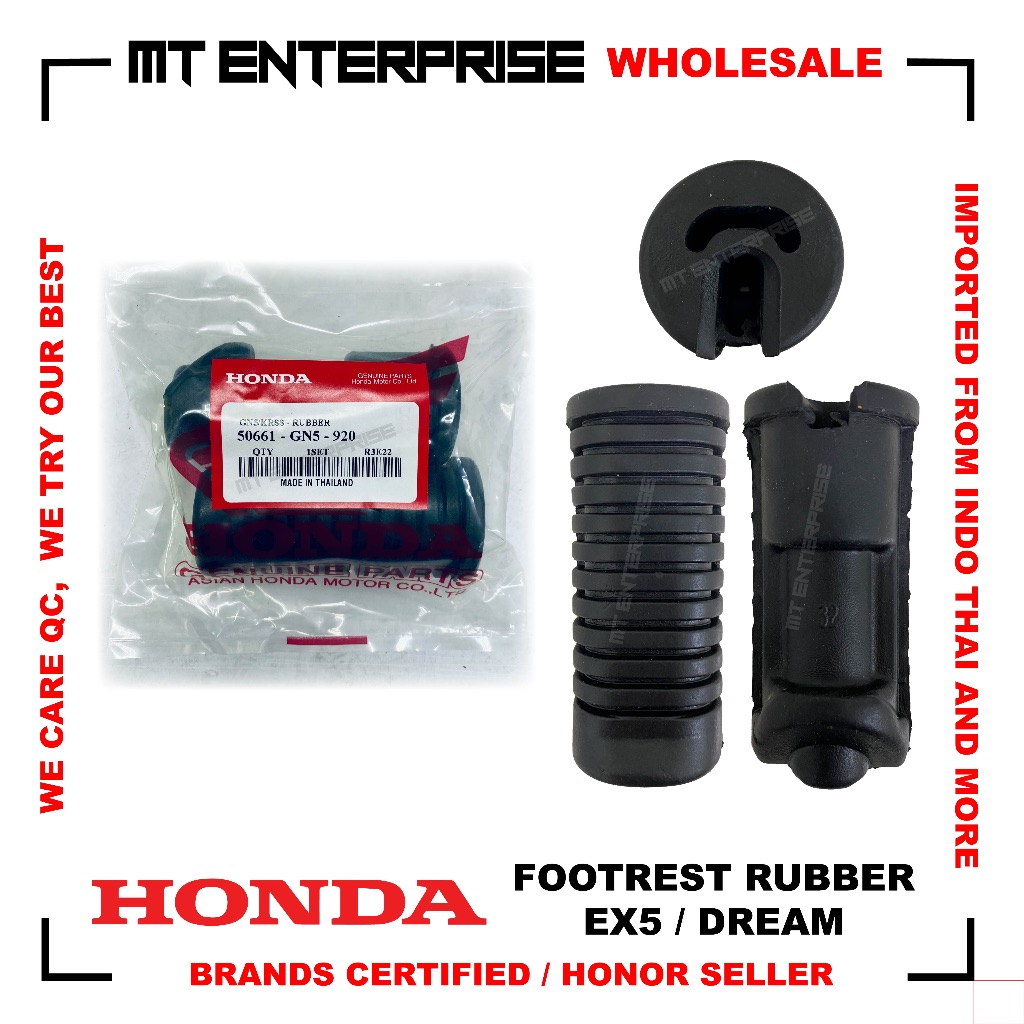 IMPORTED- Honda CERTIFIED Thai FRONT Footrest Rubber EX5 HP/DREAM/100 ...