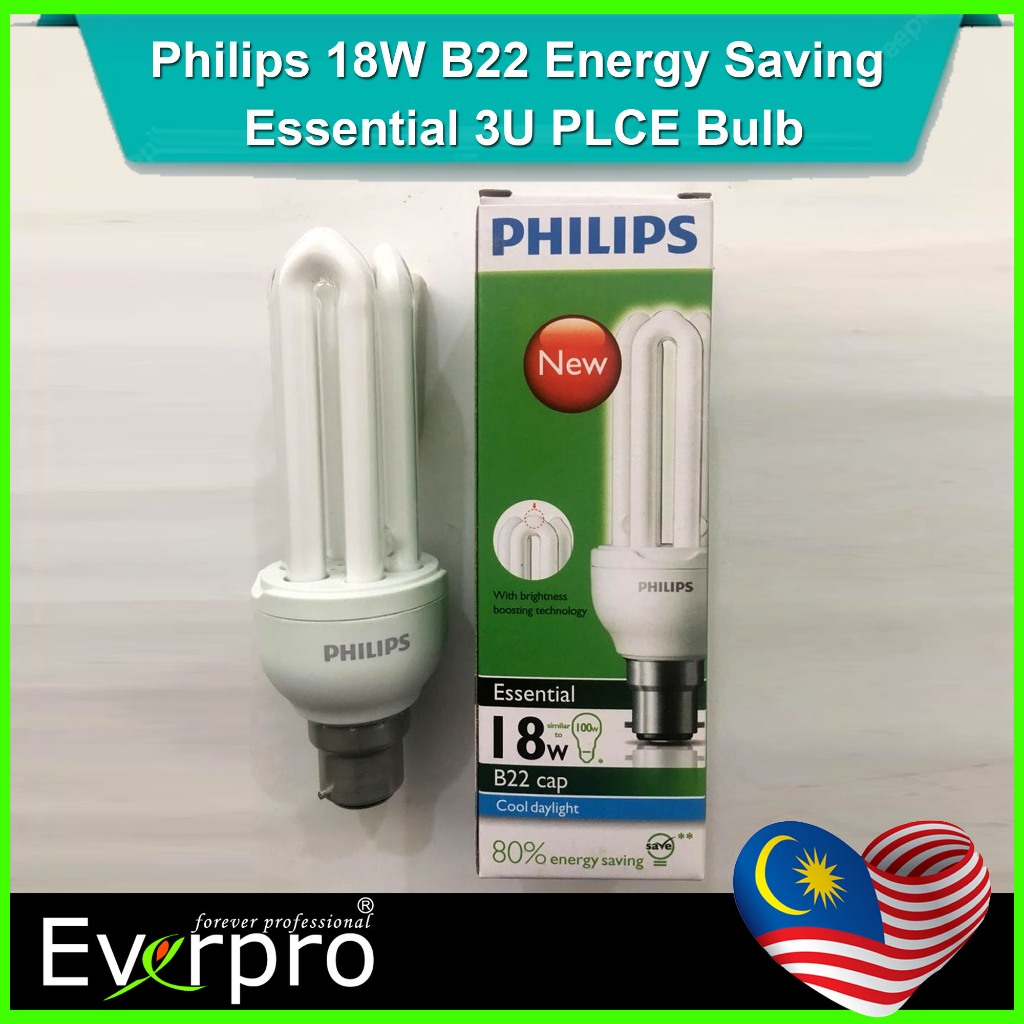 Philips 18W B22 Energy Saving Essential PLCE Bulb | Shopee Malaysia