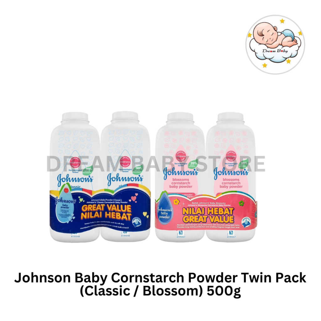 Johnson's Cornstarch Baby Powder Twin Pack (500g) [Classic / Blossom ...