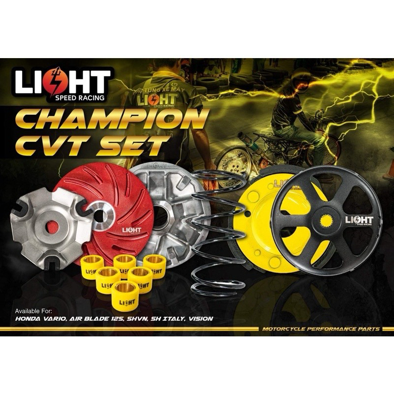 Light Speed Racing Campion Cvt Set V3 Pro Pulley Clutch Shoe Roller ...