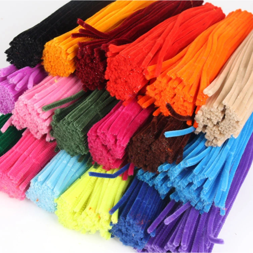 [100% Lebih GEBU](100 Pcs+-3) Chenille Stems Colorful Sticks Pipe ...