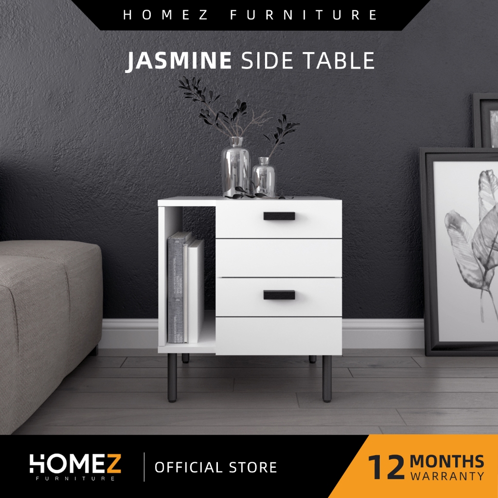 [FREE Shipping] Homez Jasmine Series Melamine Side Table Bedroom Side ...
