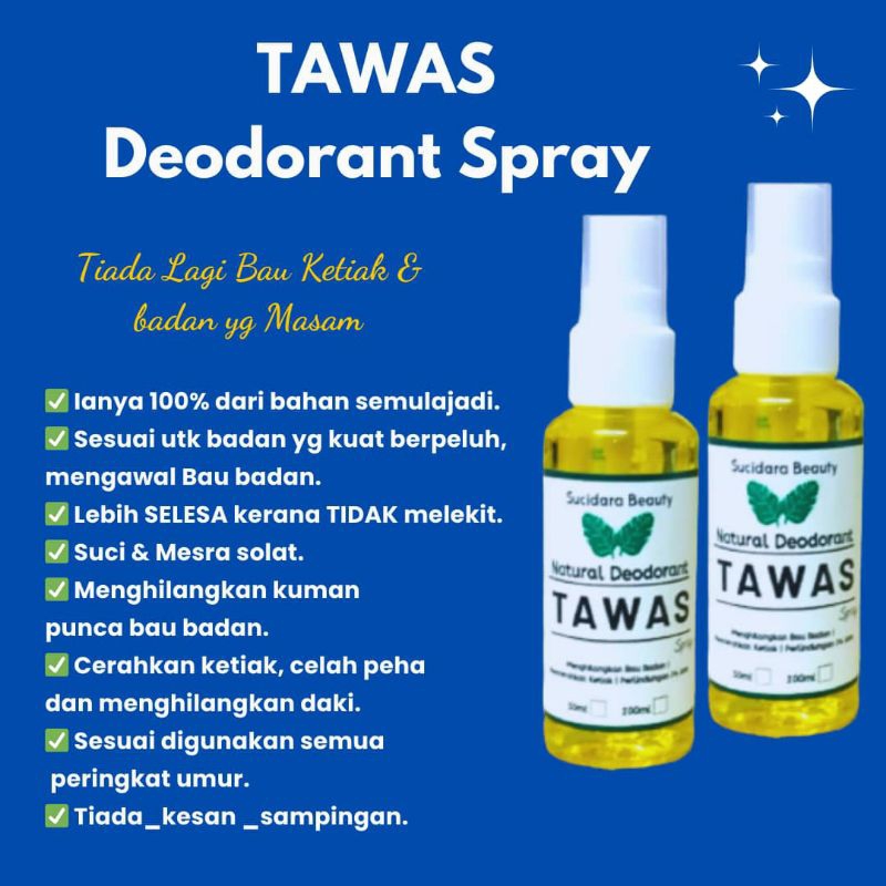 Dropship 💯 NATURAL TAWAS SPRAY 💥 Deodorant spray 💥 Tawas Spray Ketiak ...