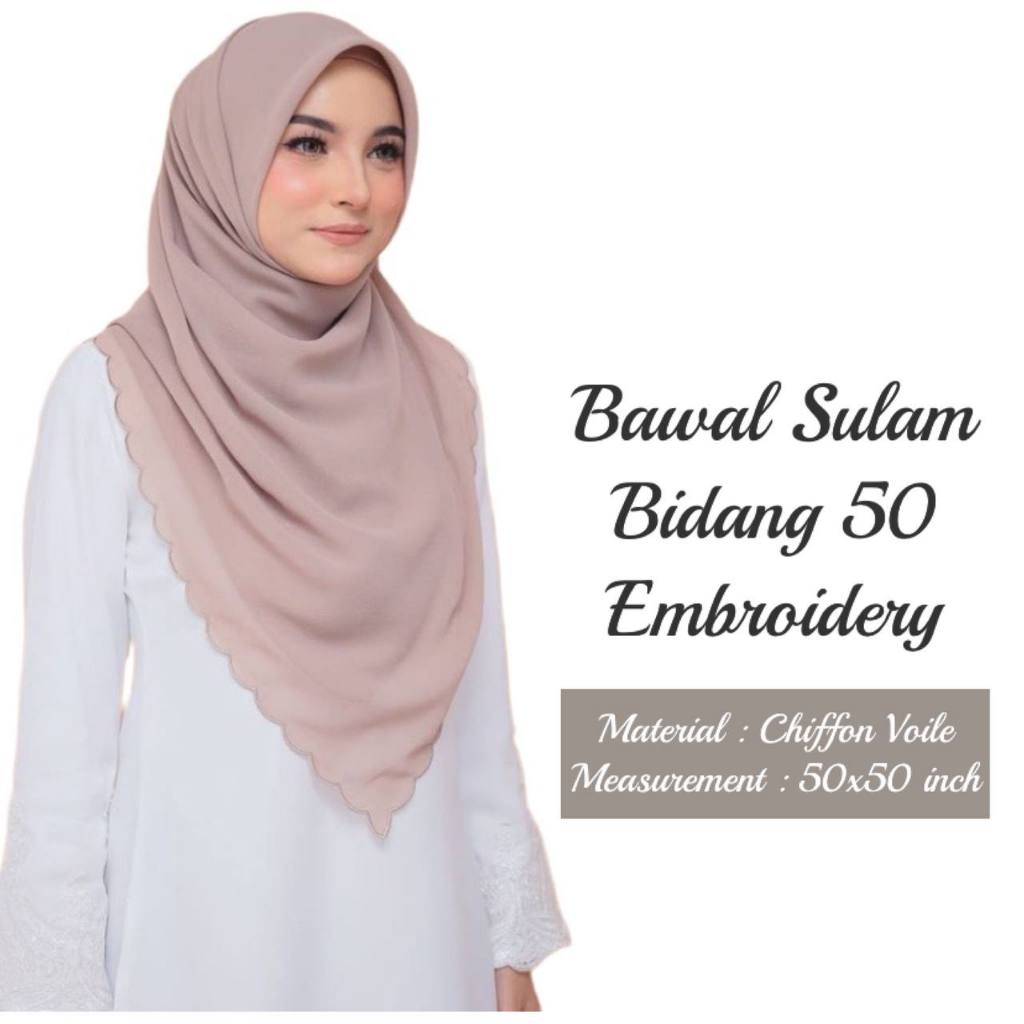 BAWAL SULAM BIDANG 50 CHIFFON VOILE | BAWAL SULAM BIKU KLASIK ...