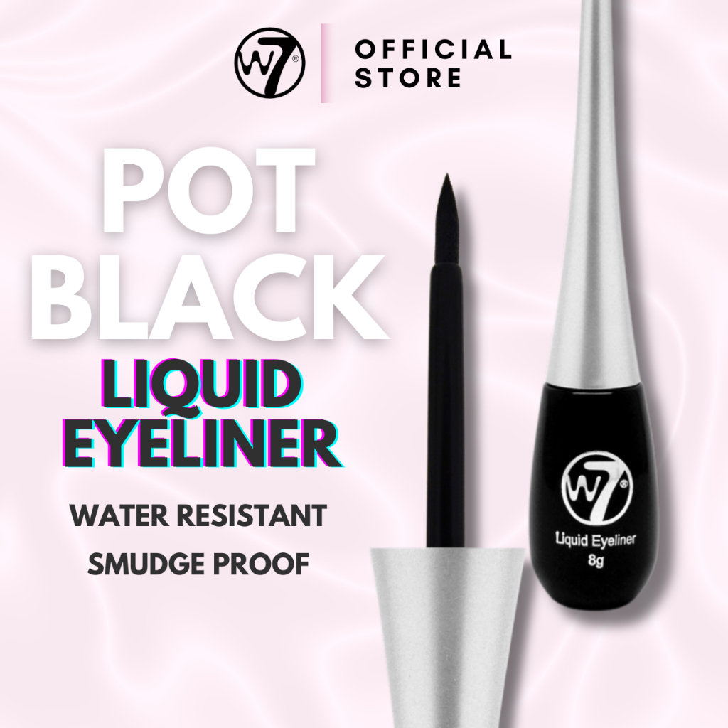 W7 Cosmetics Liquid Pot Black Eye Line Water Resistant Smudge Proof (8g ...