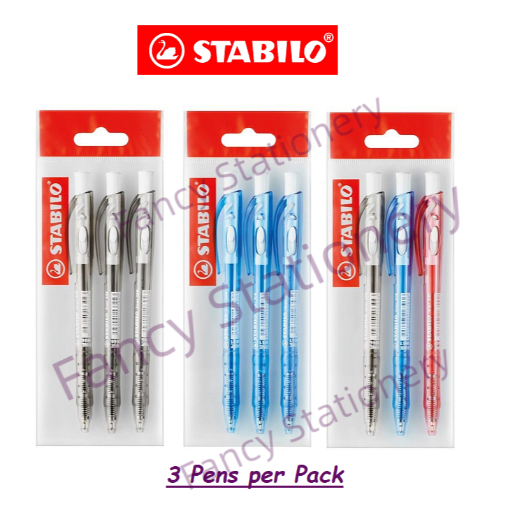 STABILO Blue Pen/Red Pen/Black Pen STABILO Liner 308FW Fine Ballpoint ...